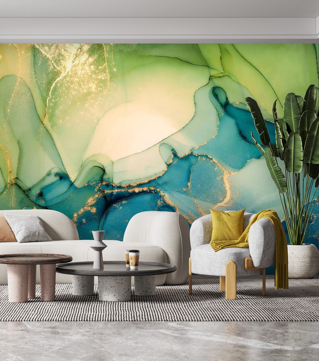 Abstract Art Wallpaper Mural Non Metallic Peel and Stick - Etsy