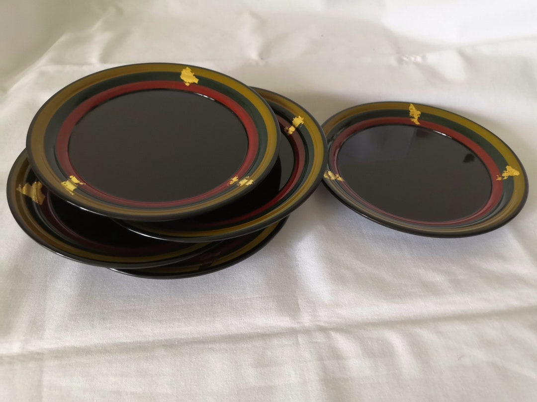 Vintage Set of Japanese Lacquer Plates Dishes Art Craft Haku Unused - Etsy