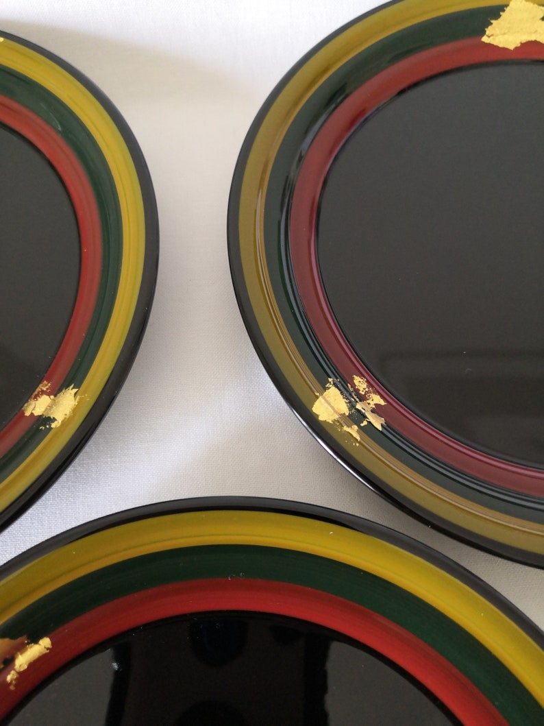 Vintage Set of Japanese Lacquer Plates Dishes Art Craft Haku Unused - Etsy