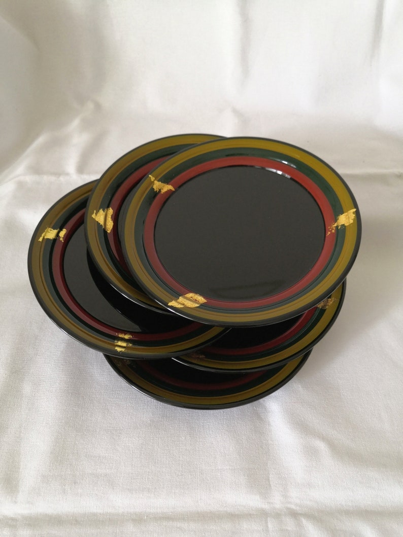 Vintage Set of Japanese Lacquer Plates Dishes Art Craft Haku Unused - Etsy
