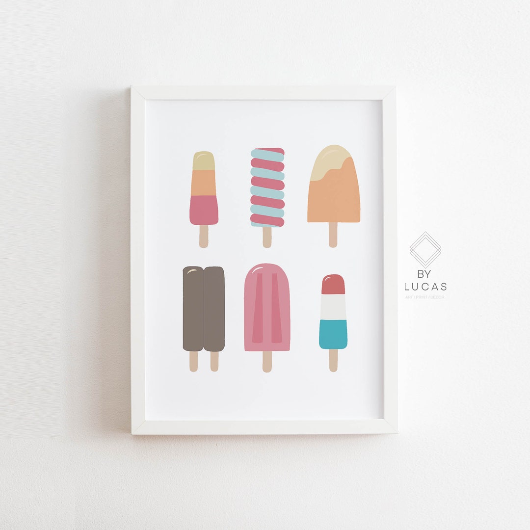 Colorful Ice Cream Art Printable Files Kitchen Wall Decor - Etsy