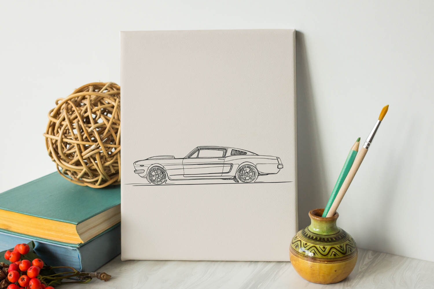 Modern Muscle Car Line Art Printable JPEG PDF Abstract Car - Etsy