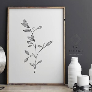 Abstract Plant Line Art Printable Modern Art Prints - Etsy