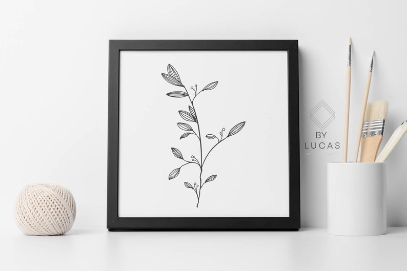 Abstract Plant Line Art Printable Modern Art Prints - Etsy