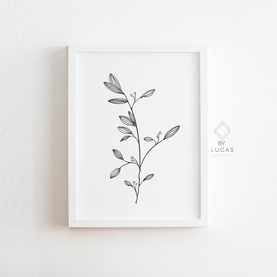 Abstract Plant Line Art Printable Modern Art Prints - Etsy