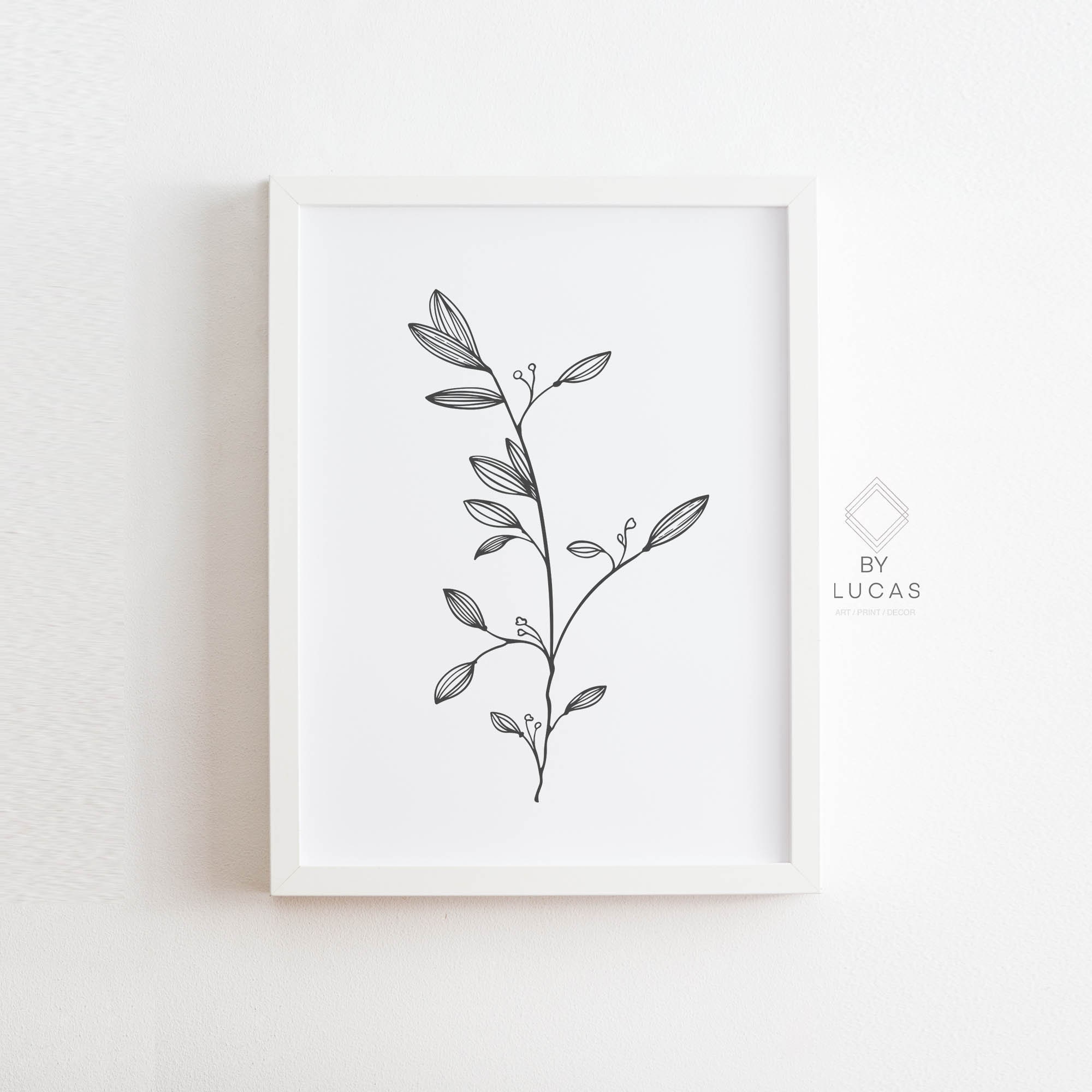 Abstract Plant Line Art Printable Modern Art Prints - Etsy