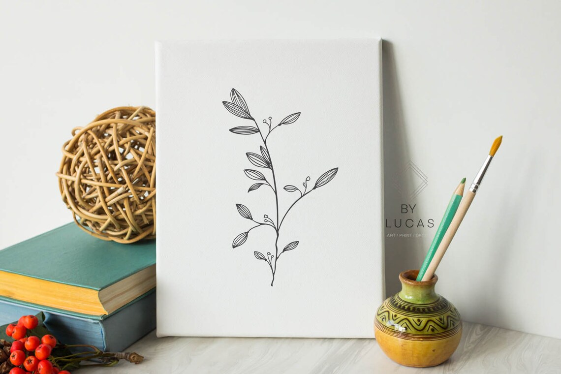 Abstract Plant Line Art Printable Modern Art Prints - Etsy