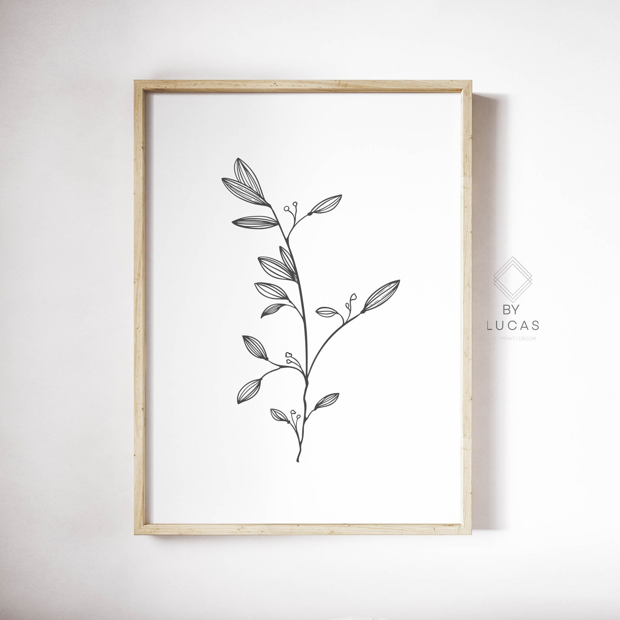 Abstract Plant Line Art Printable Modern Art Prints - Etsy