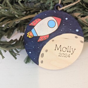 Personalized Rocket Ship Ornament- Custom Holiday Decor for Space ...