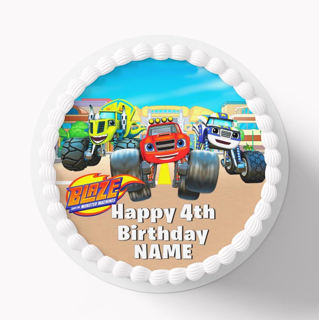 Blaze and the Monster Machines Edible Icing Cake Topper 19cm PRE-CUT - Etsy