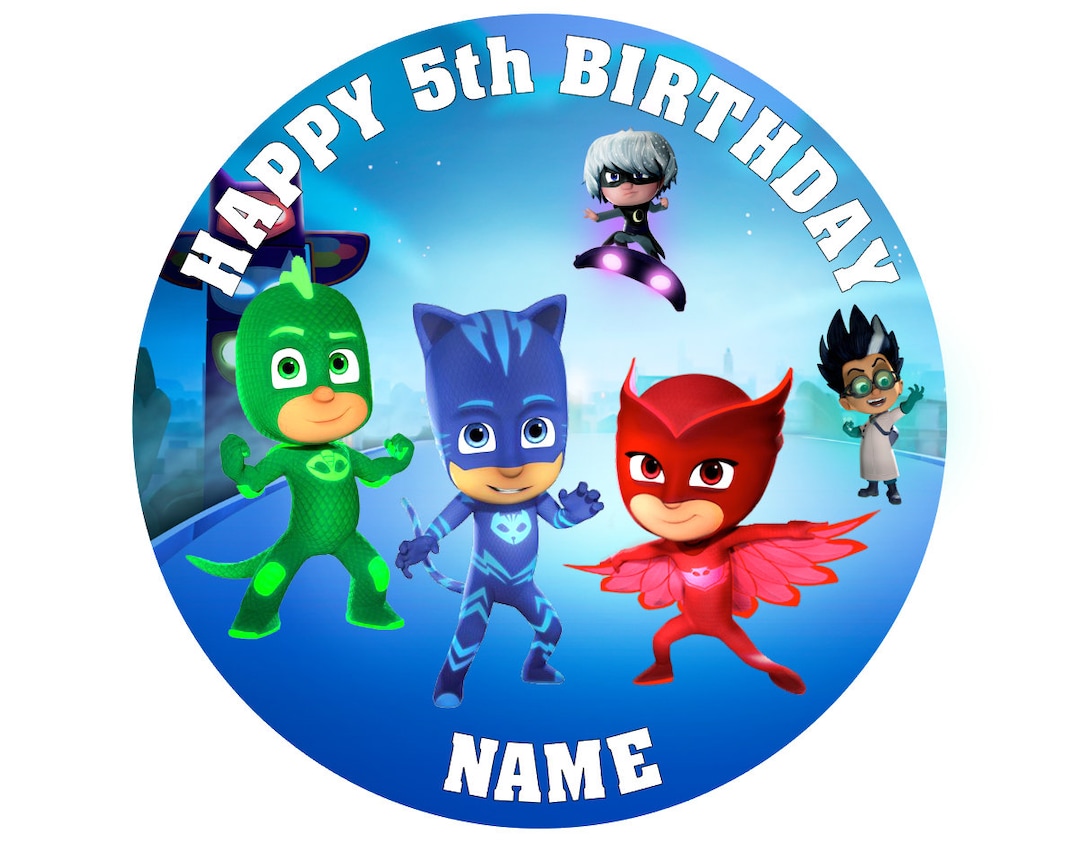 PJ Masks Edible Icing Cake Topper 19cm PRE-CUT - Etsy