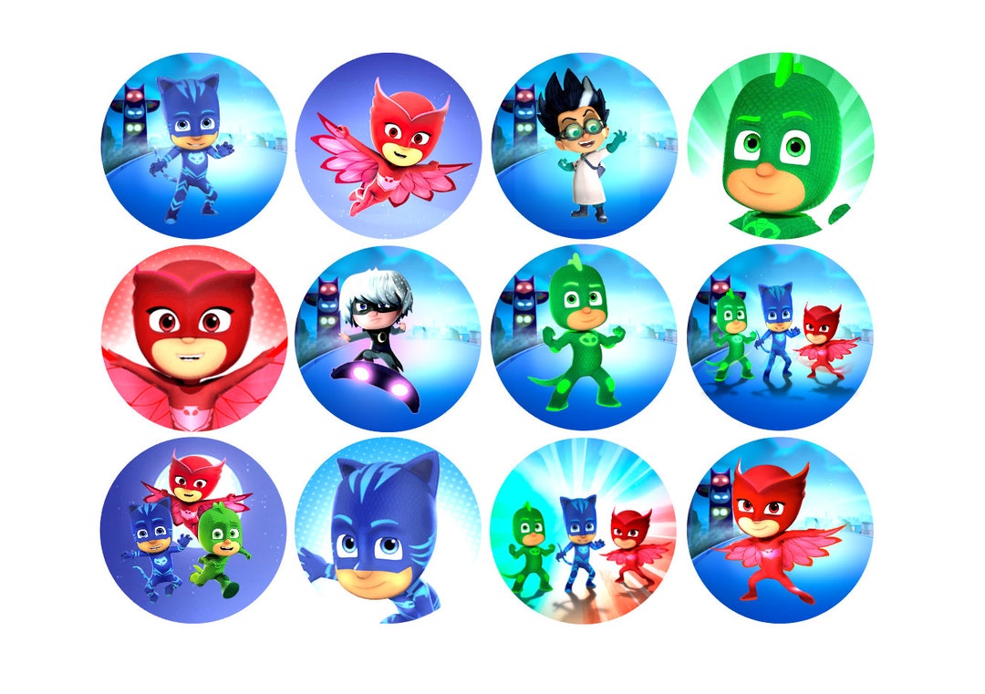 12 PJ Masks Edible Icing Cupcake Toppers PRE-CUT - Etsy Australia