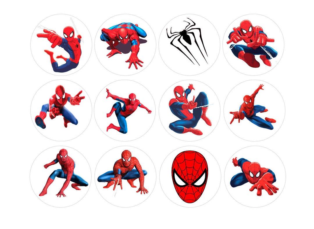 12 Spider Man Edible Icing Cupcake Toppers PRE-CUT - Etsy