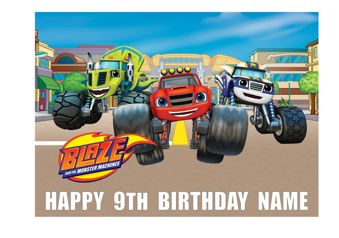 Blaze and the Monster Machines Edible Icing Cake Topper A4 Size - Etsy