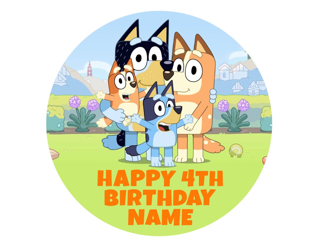 Bluey Edible Icing Cake Topper 19cm PRE-CUT - Etsy