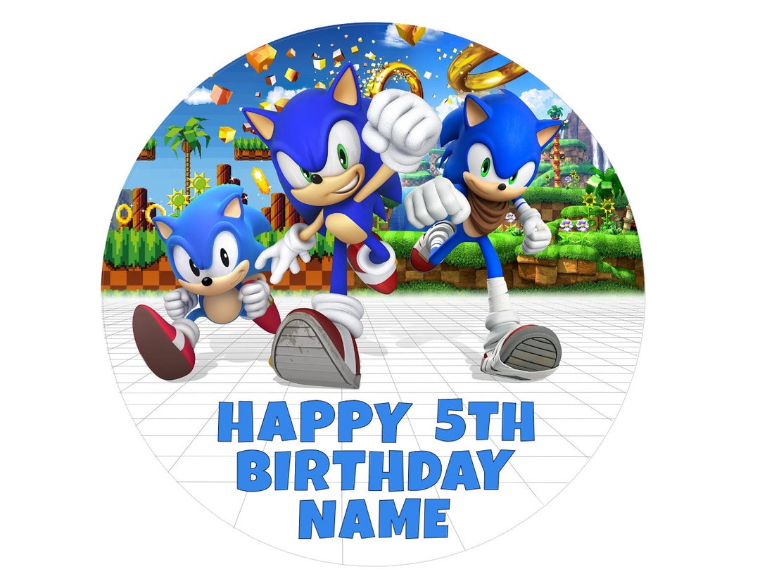 Sonic the Hedgehog Edible Icing Cake Topper 19cm PRE-CUT - Etsy Australia