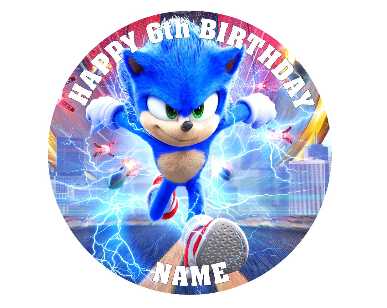 Sonic the Hedgehog Edible Icing Cake Topper 19cm PRE-CUT - Etsy Australia