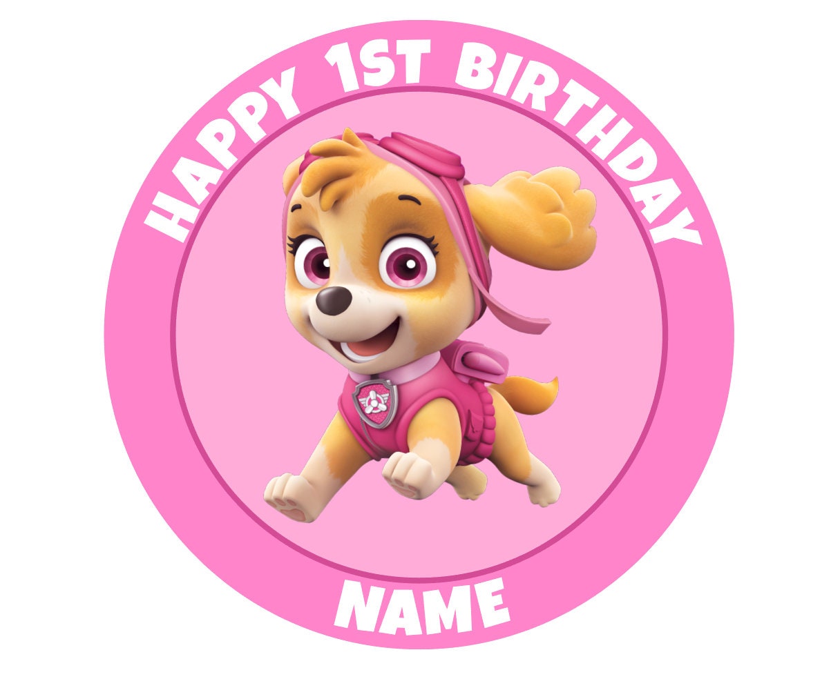 Paw Patrol Skye Edible Icing Cake Topper 19cm PRE-CUT - Etsy Australia