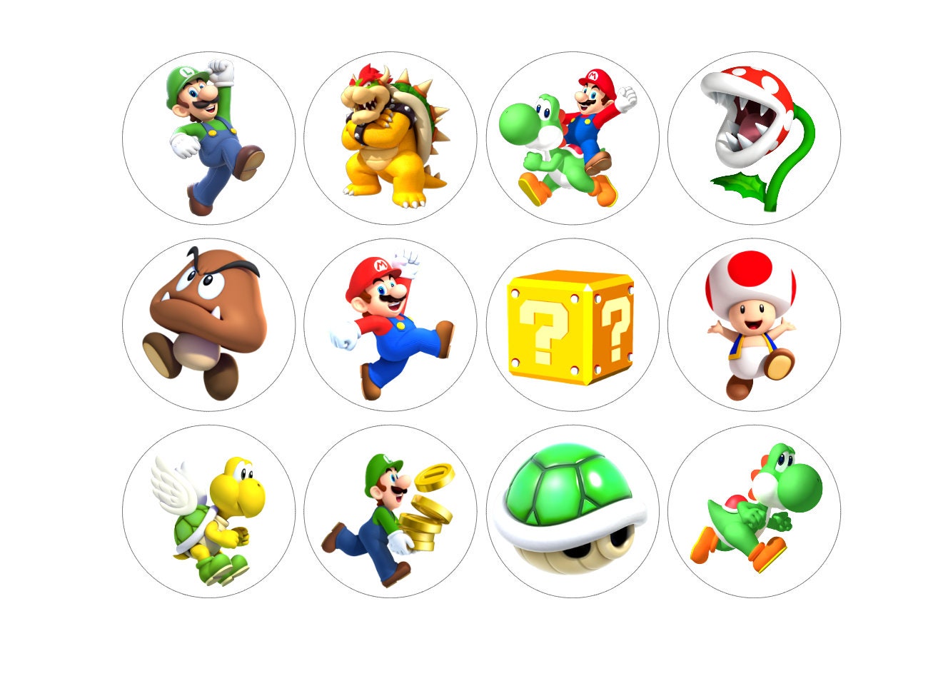 12 Super Mario Bros Edible Icing Cupcake Toppers PRE-CUT - Etsy Australia
