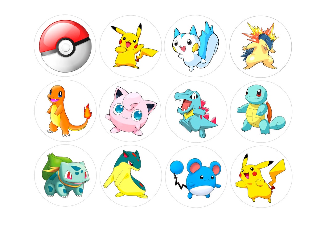 12 Pokemon Edible Icing Cupcake Toppers PRE-CUT - Etsy Australia
