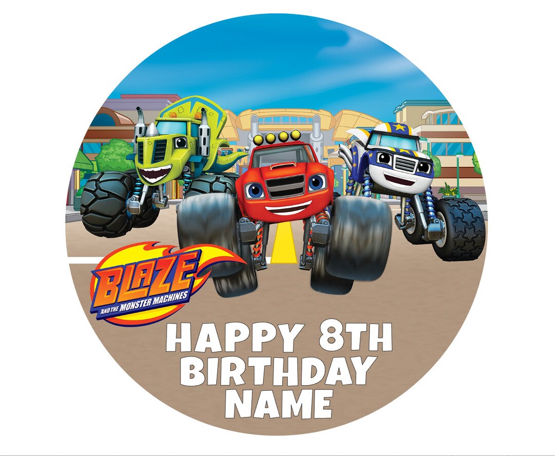 Blaze and the Monster Machines Edible Icing Cake Topper 19cm PRE-CUT - Etsy