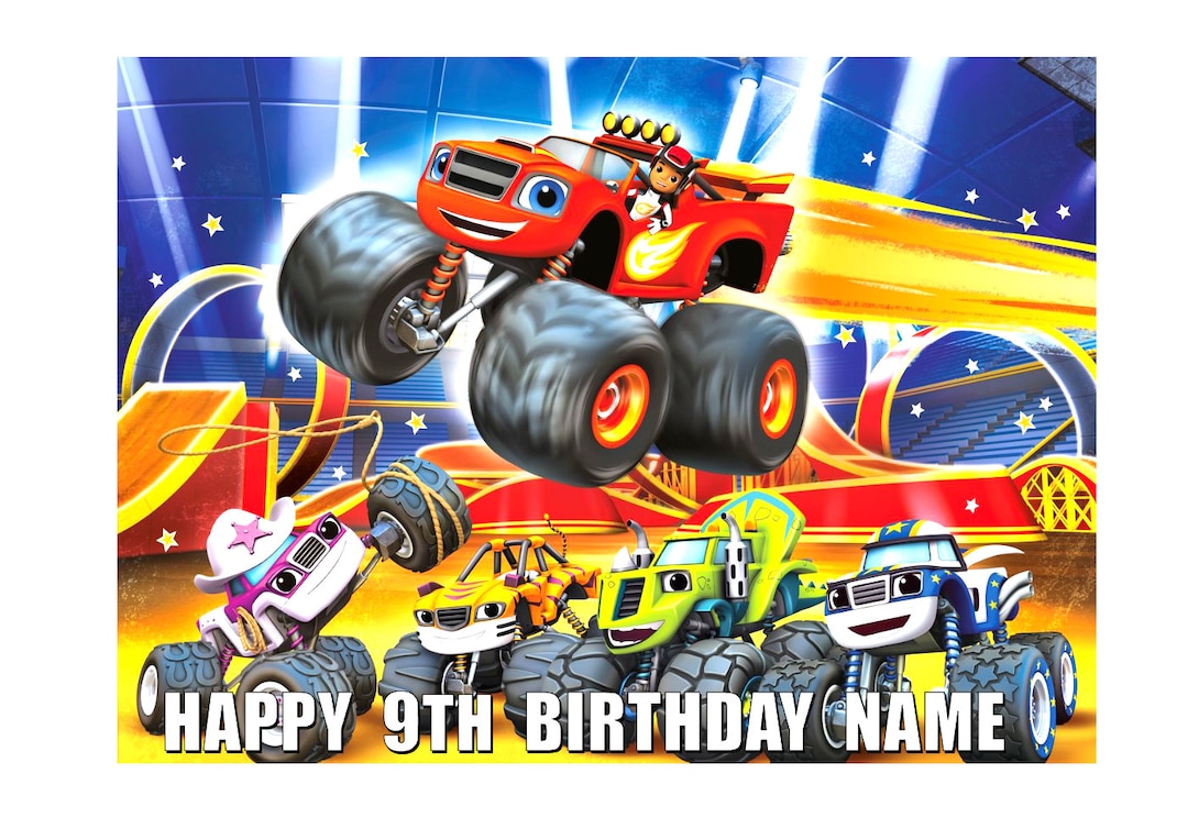 Blaze and the Monster Machines Edible Icing Cake Topper A4 Size - Etsy