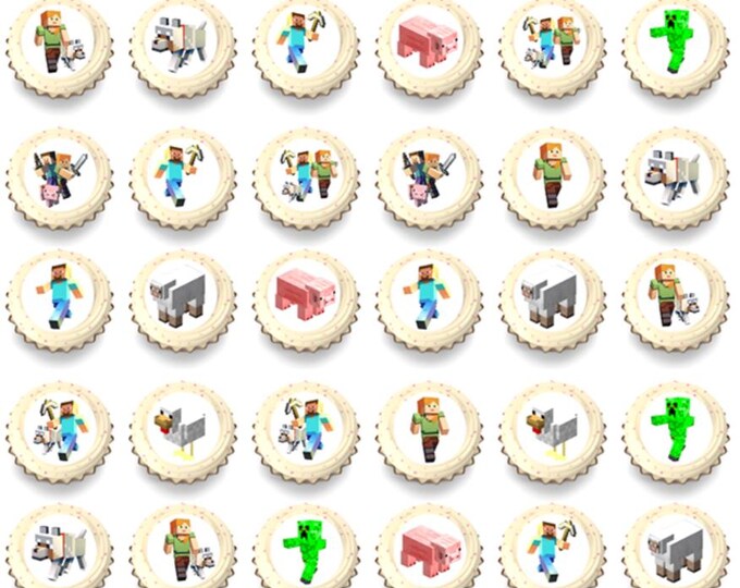 30 X Minecraft Edible Icing Cupcake Toppers PRE-CUT to 3.5cm - Etsy
