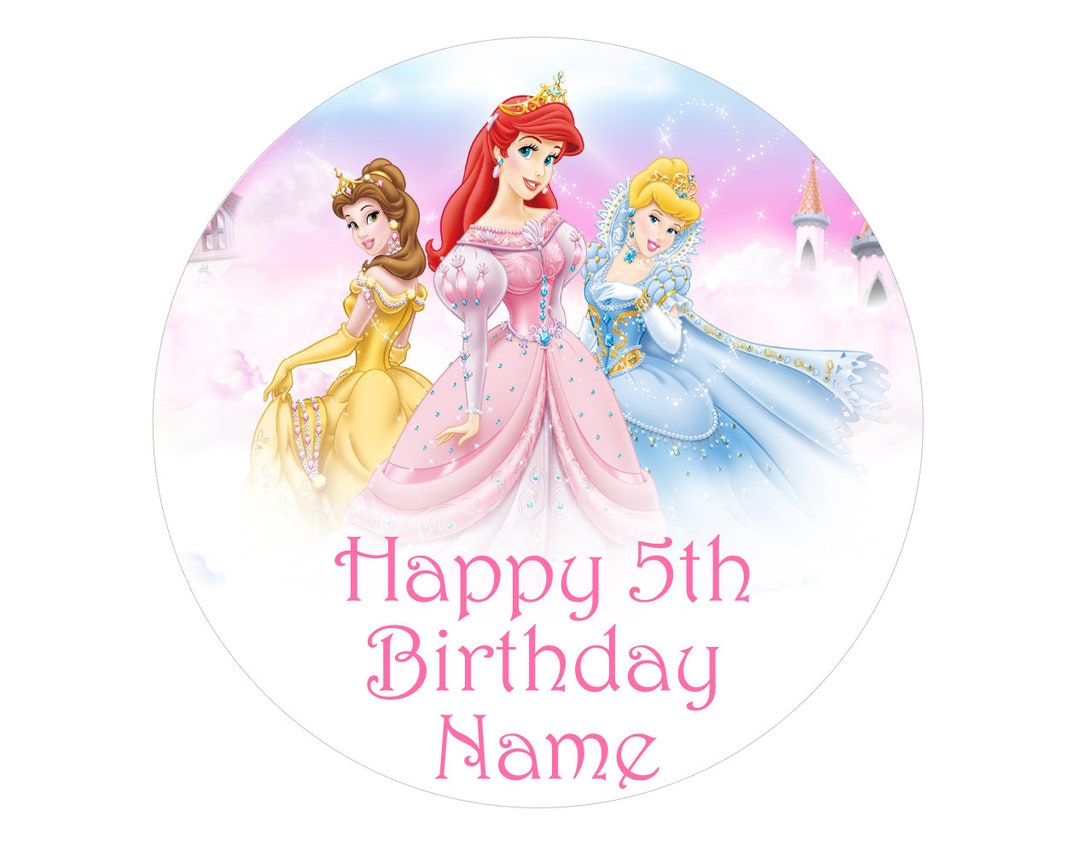 Disney Princess Edible Icing Cake Topper 19cm PRE-CUT - Etsy