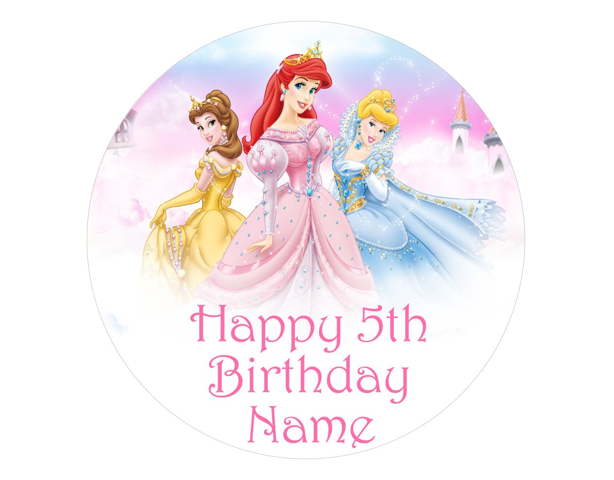 Disney Princess Edible Icing Cake Topper 19cm PRE-CUT - Etsy