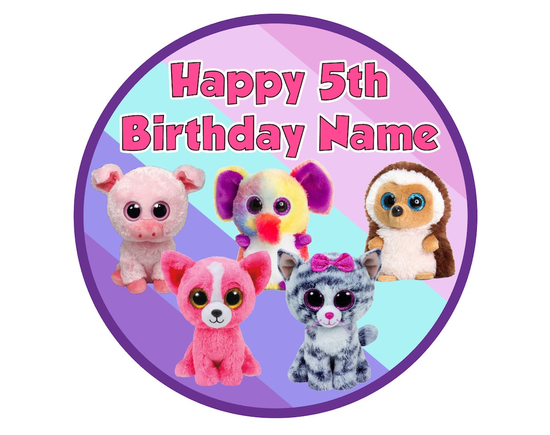 Beanie Boos Edible Icing Cake Topper 19cm PRE-CUT - Etsy