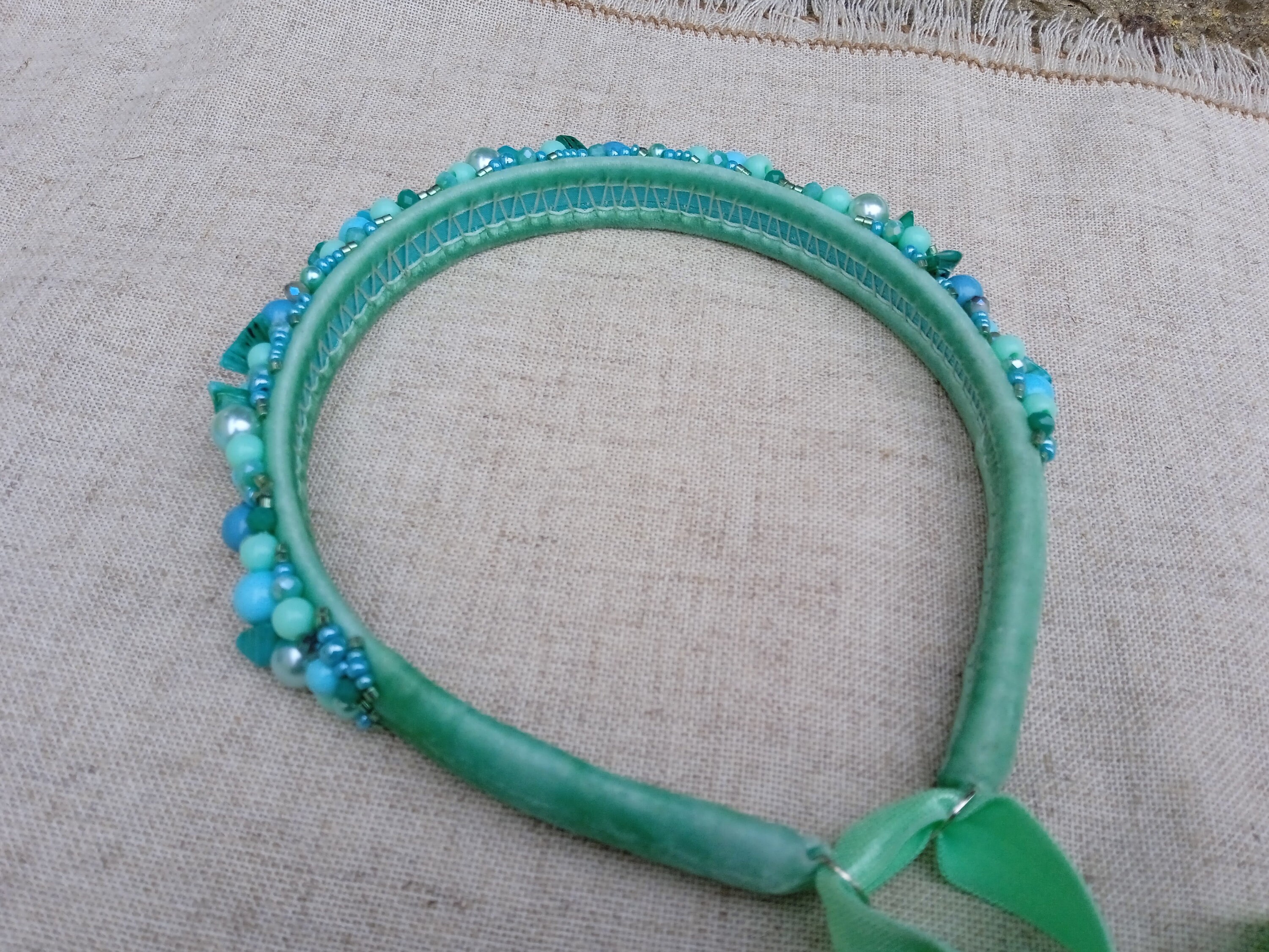 Green Cyan Headband Hair Crown Headpiece Gift for Her Daughter Woman ...