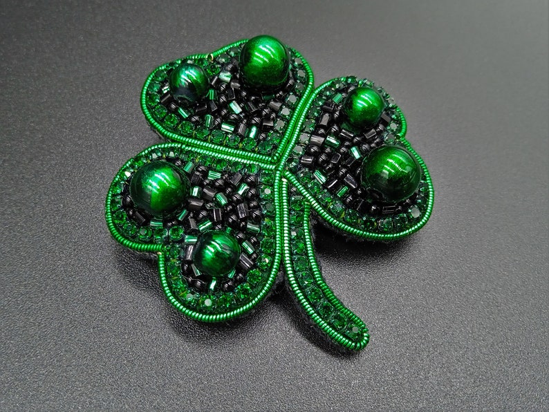 Patrick's Day Goth Shamrock Brooch Clover Pin Clip Gift for Her Woman ...