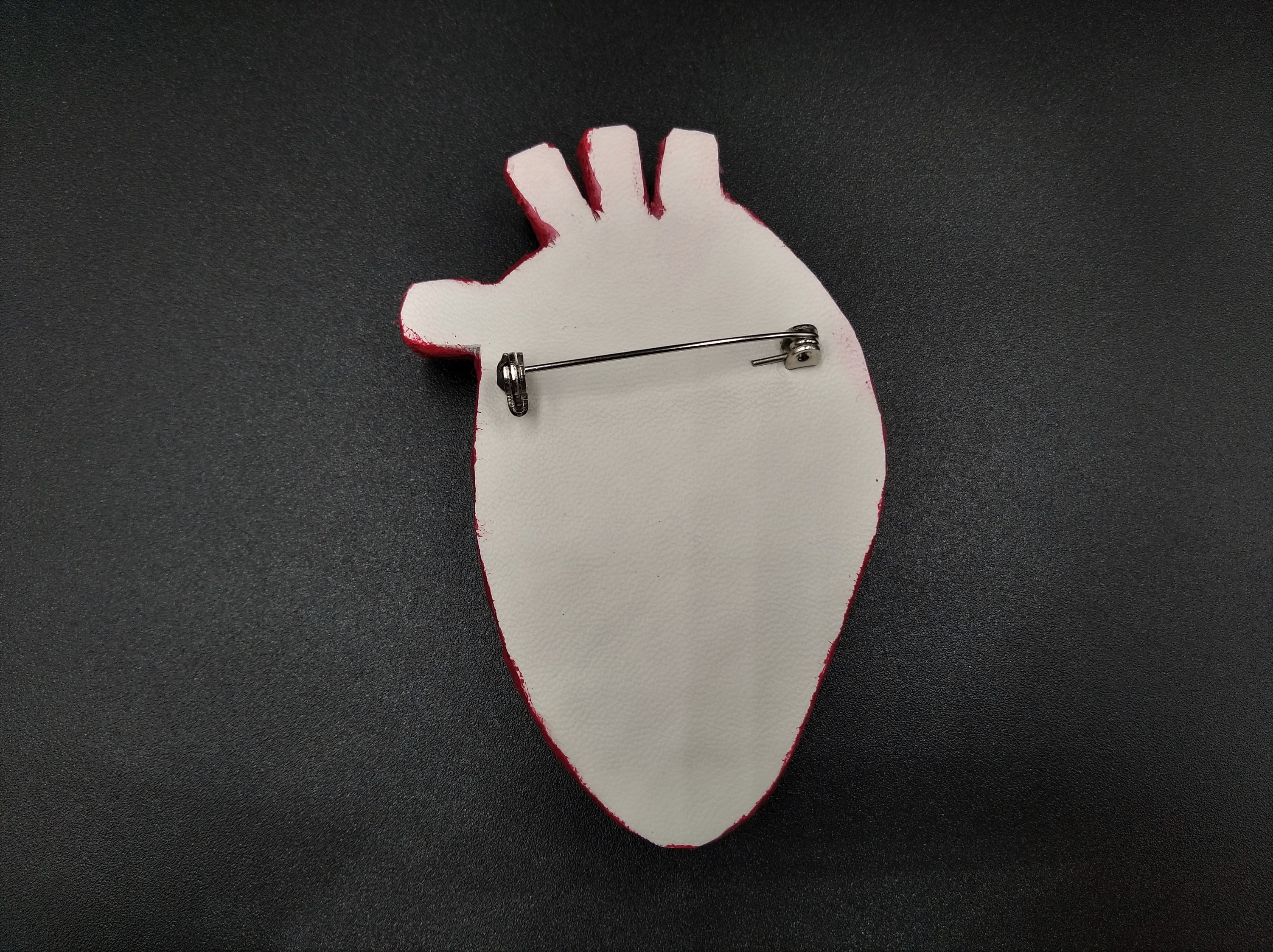 Human Heart Brooch Dark Red Pin Clip Gift for Her Surgeon Cardiologist ...