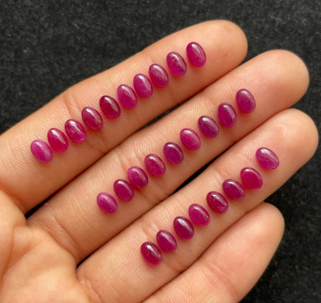 15 Pieces Lot Natural Ruby Gemstone, Natural Ruby , Ruby Oval Shape ...