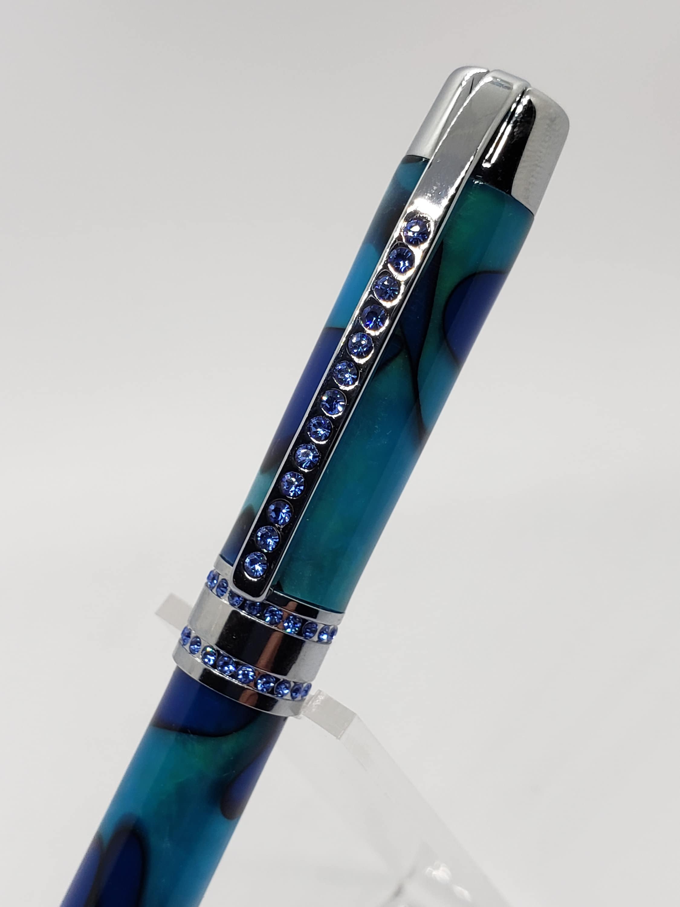 Stunning Handmade Princess Pen With 50 Swarovski Crystals, Blue ...