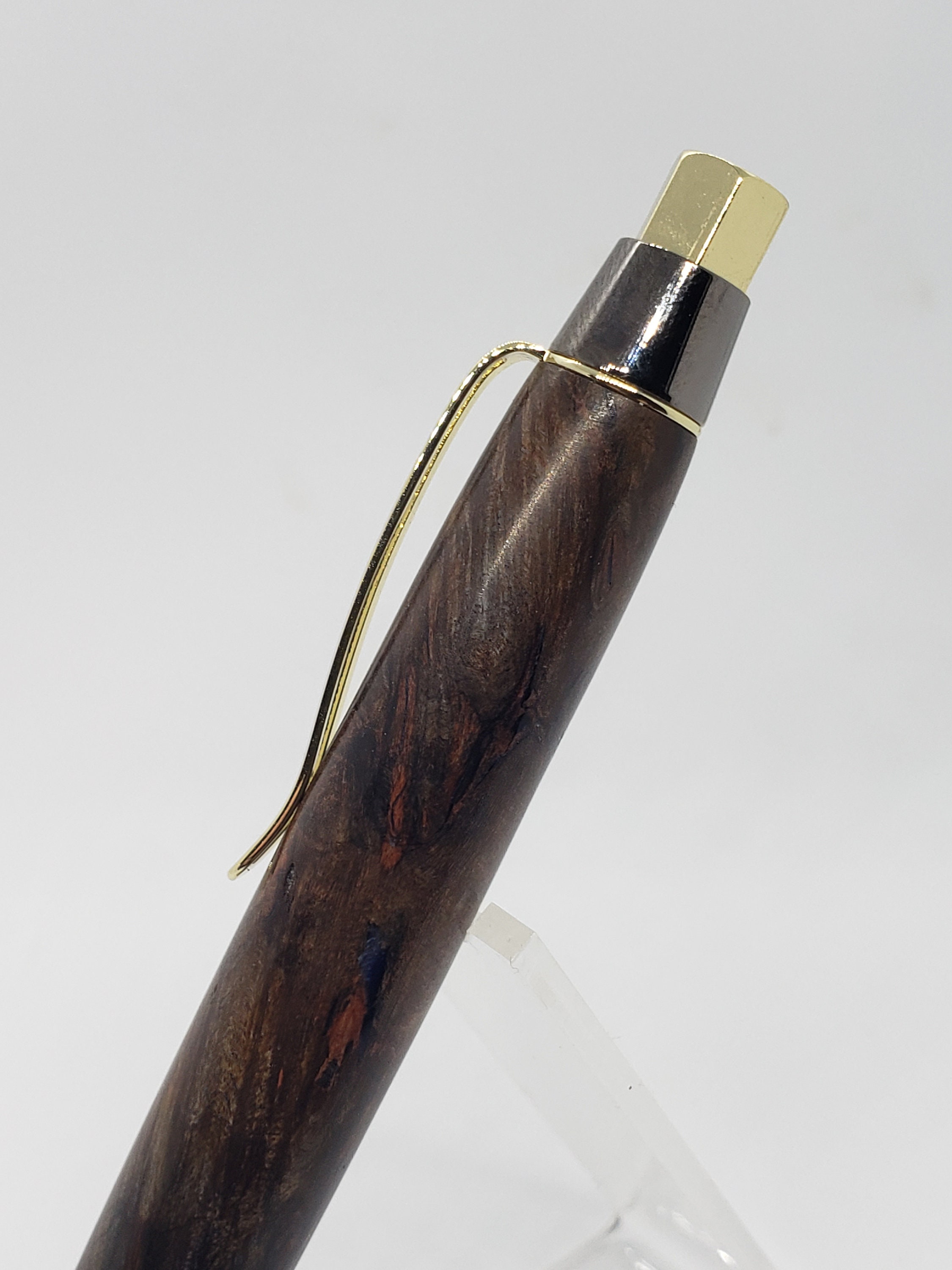Handcrafted Big Ben Cigar Pen Acrylic and Dyed Maple Burl Perfect Gift ...
