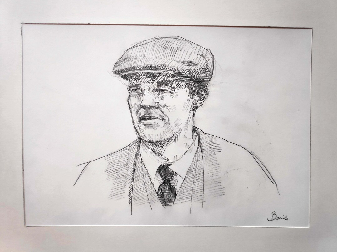 Year 50 Original Personalized Portrait Felt Pen Man Worker Old Peaky ...