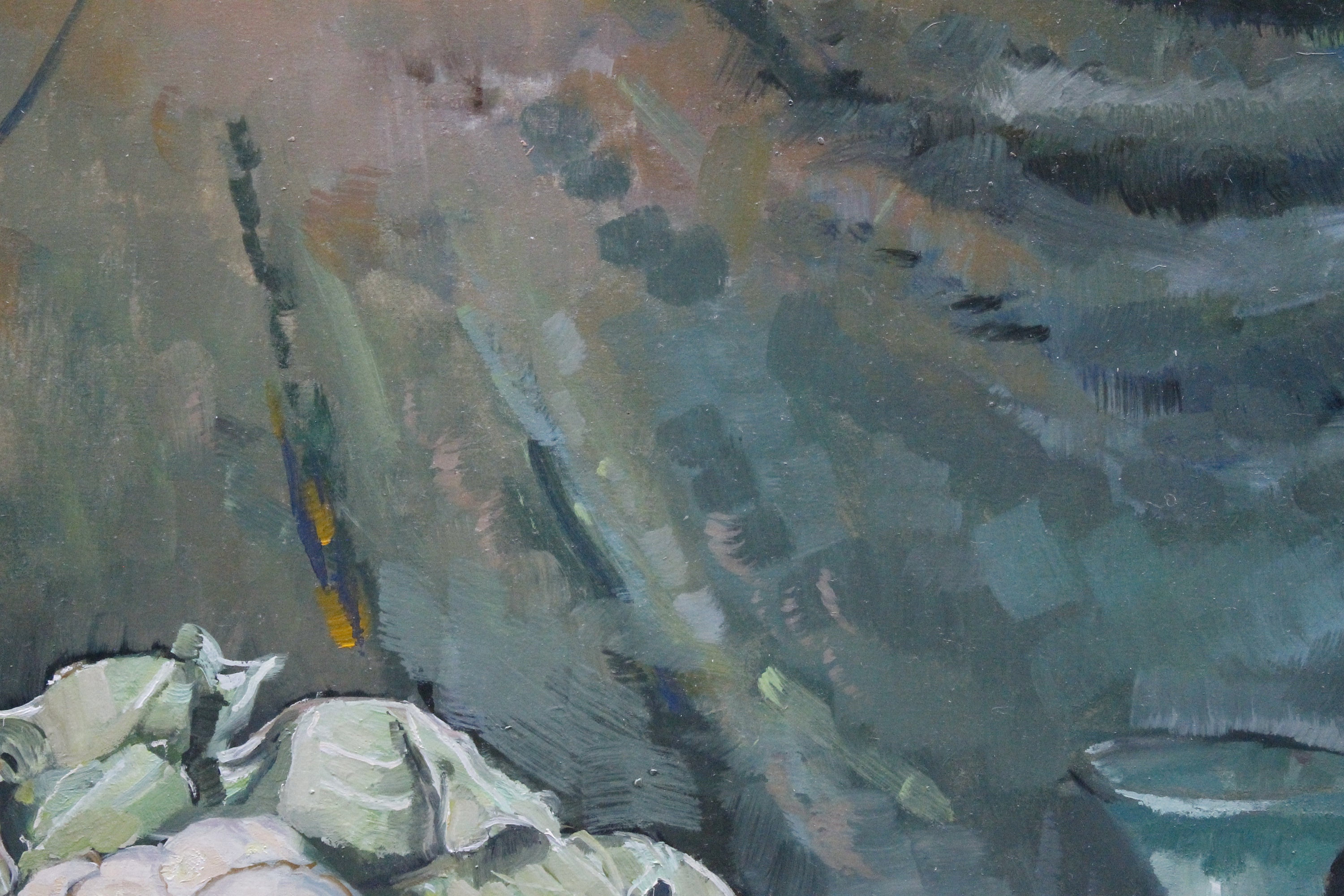 Original Oil Painting Still Life Colorful Nature in Motion Watching the ...