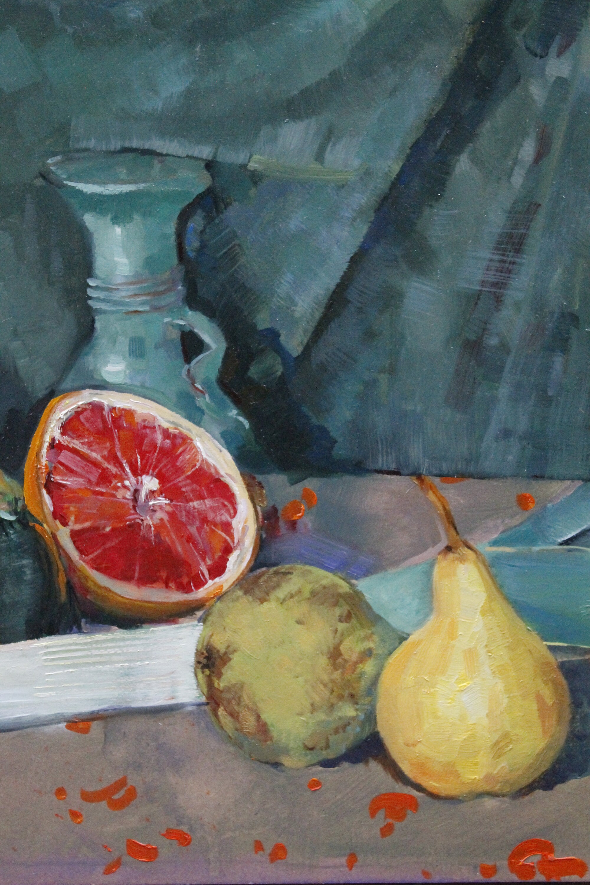 Original Oil Painting Still Life Colorful Nature in Motion Watching the ...