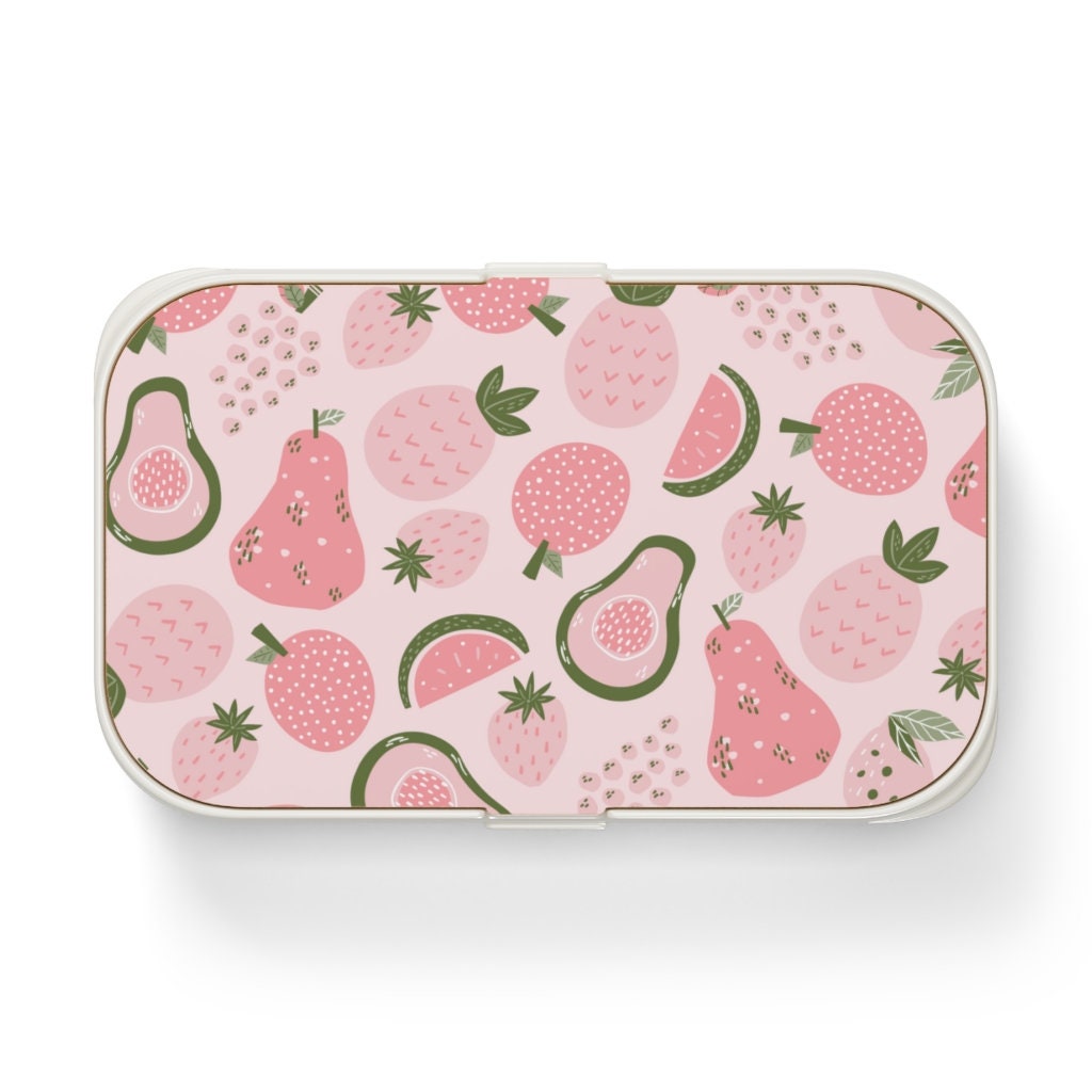 Playful Pink Fruit Bento Box, Bento Box, Lunch Bento Box, Adult Bento ...