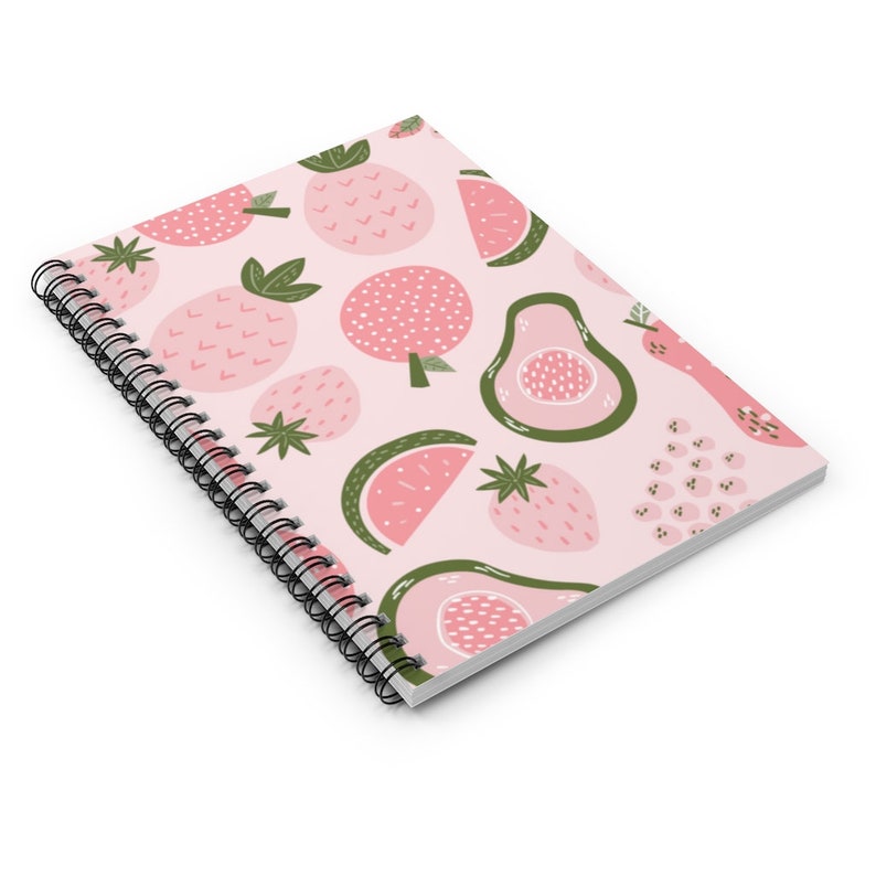 Pink Fruit Notebook Ruled Lined Spiral, Journal for Teens, Notebook ...