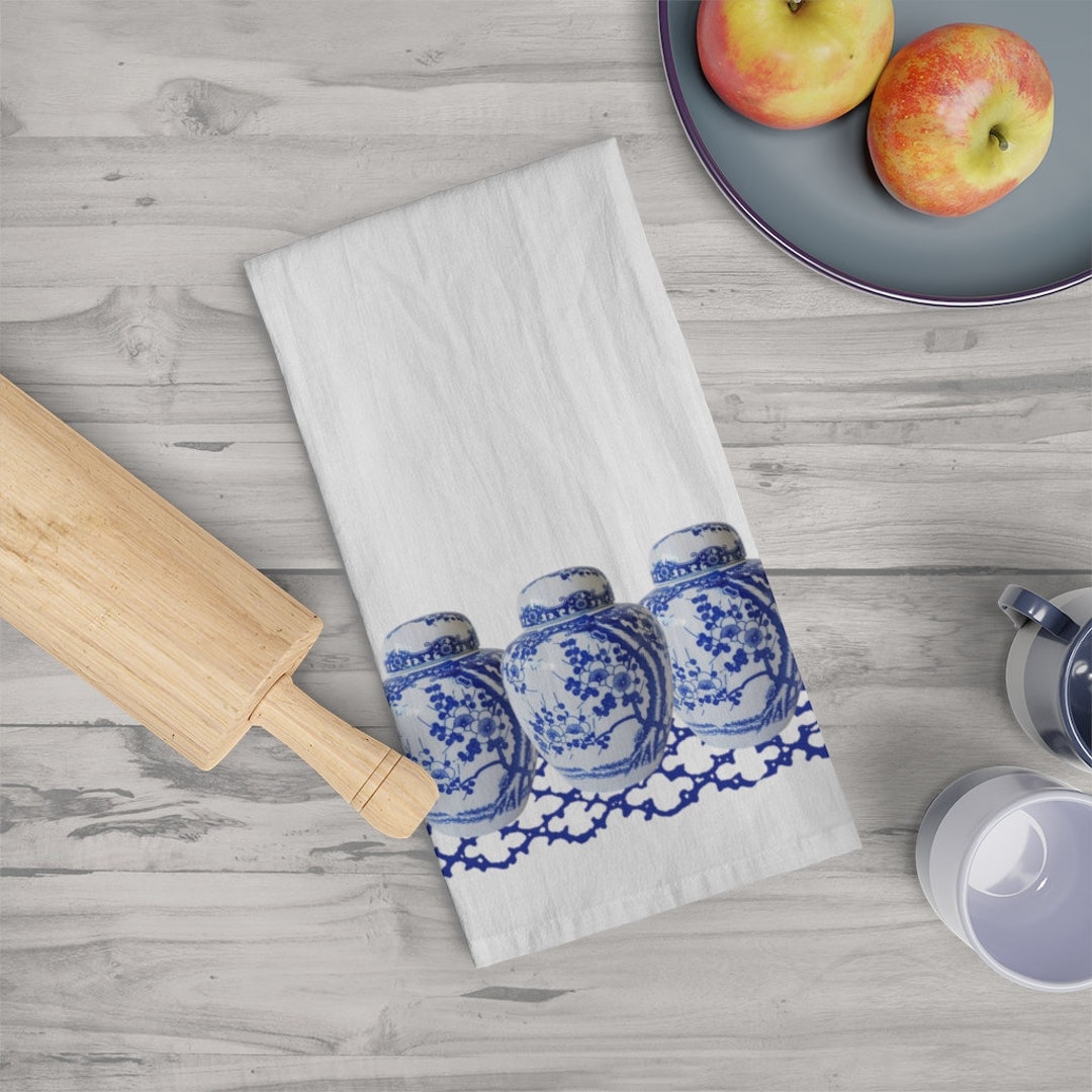 Ginger Jar Hand Towel | Kitchen Towel | Bathroom Hand Towel | Guest ...