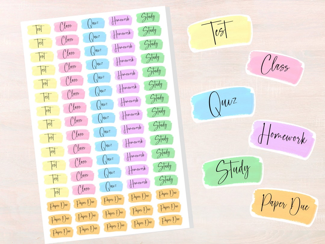 Planner Stickers, College Planner Stickers, High School Planner ...