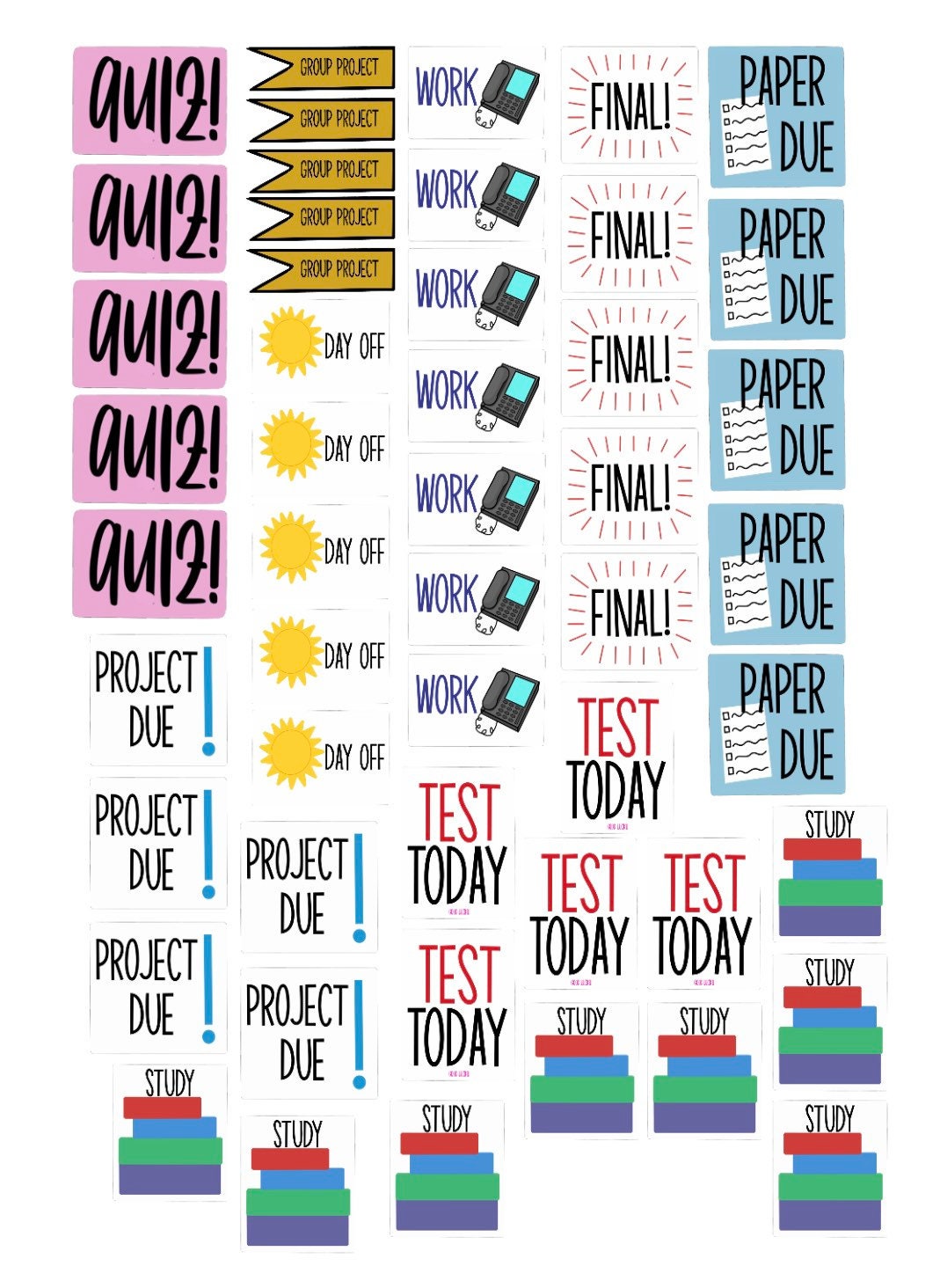 Planner Stickers, College Planner Stickers, High School Planner ...