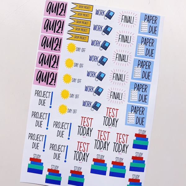 College Planner Stickers - Etsy