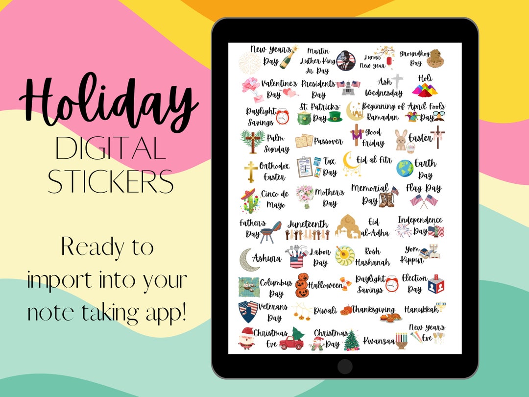 Digital Holiday Planner Stickers | Digital Holiday Stickers | Digital ...