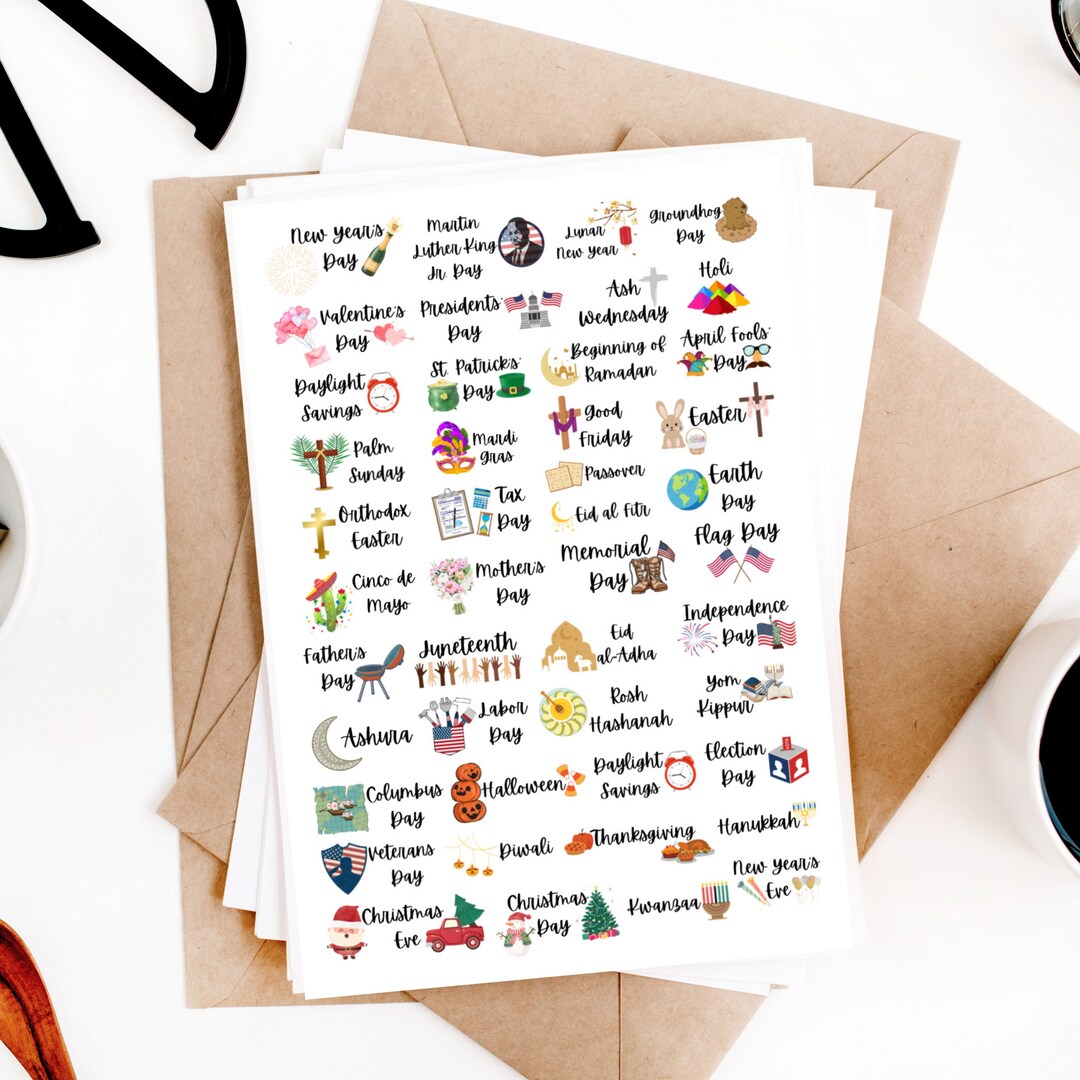 Holiday Planner Stickers | Holiday Stickers | Planner Stickers ...