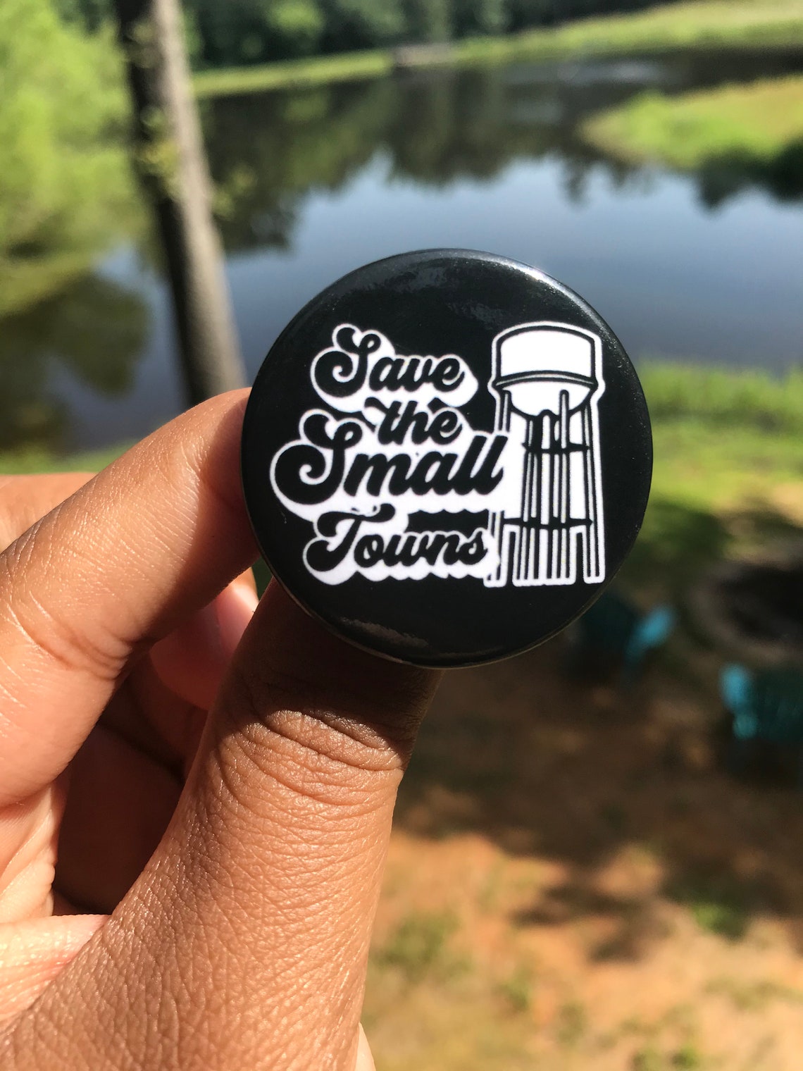 Save the Small Towns Button - Etsy