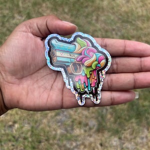 Graffiti Gun Sticker / Ice Cream Drip / Pistol / Handgun - Etsy