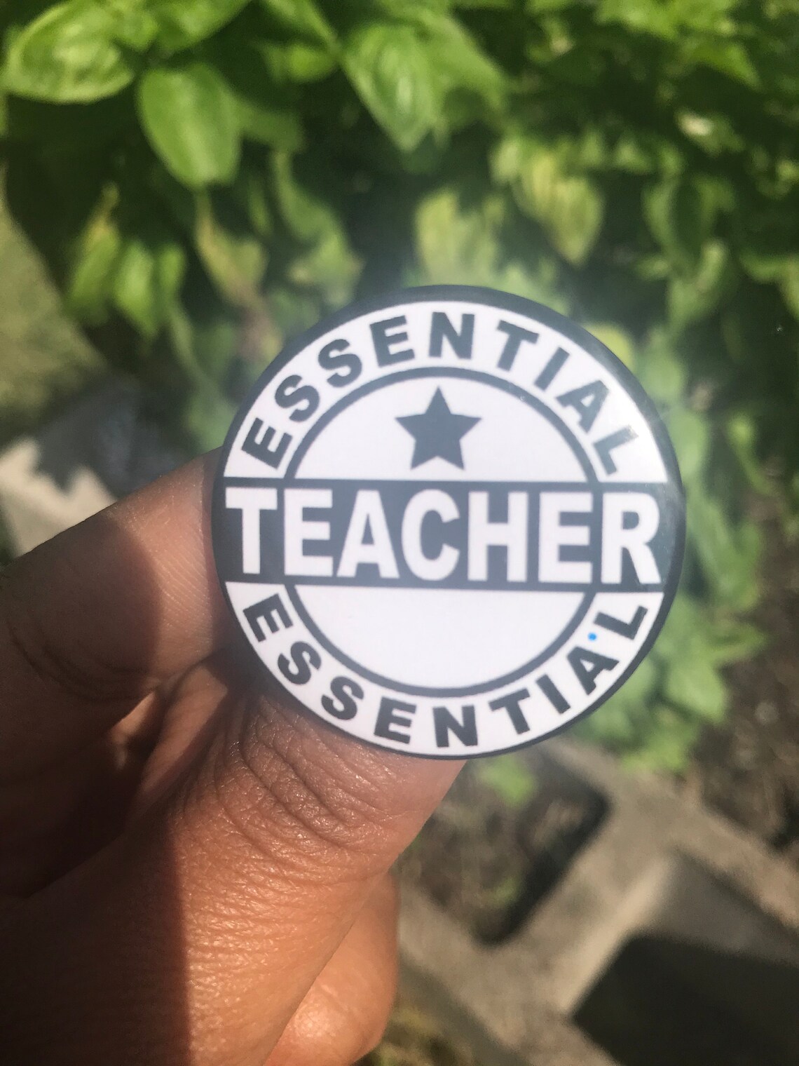 Essential Teacher Button - Etsy